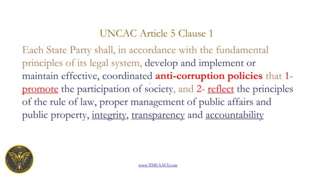 The Ten Principles of Fighting Corruption: Institutionalizing Integrity ...