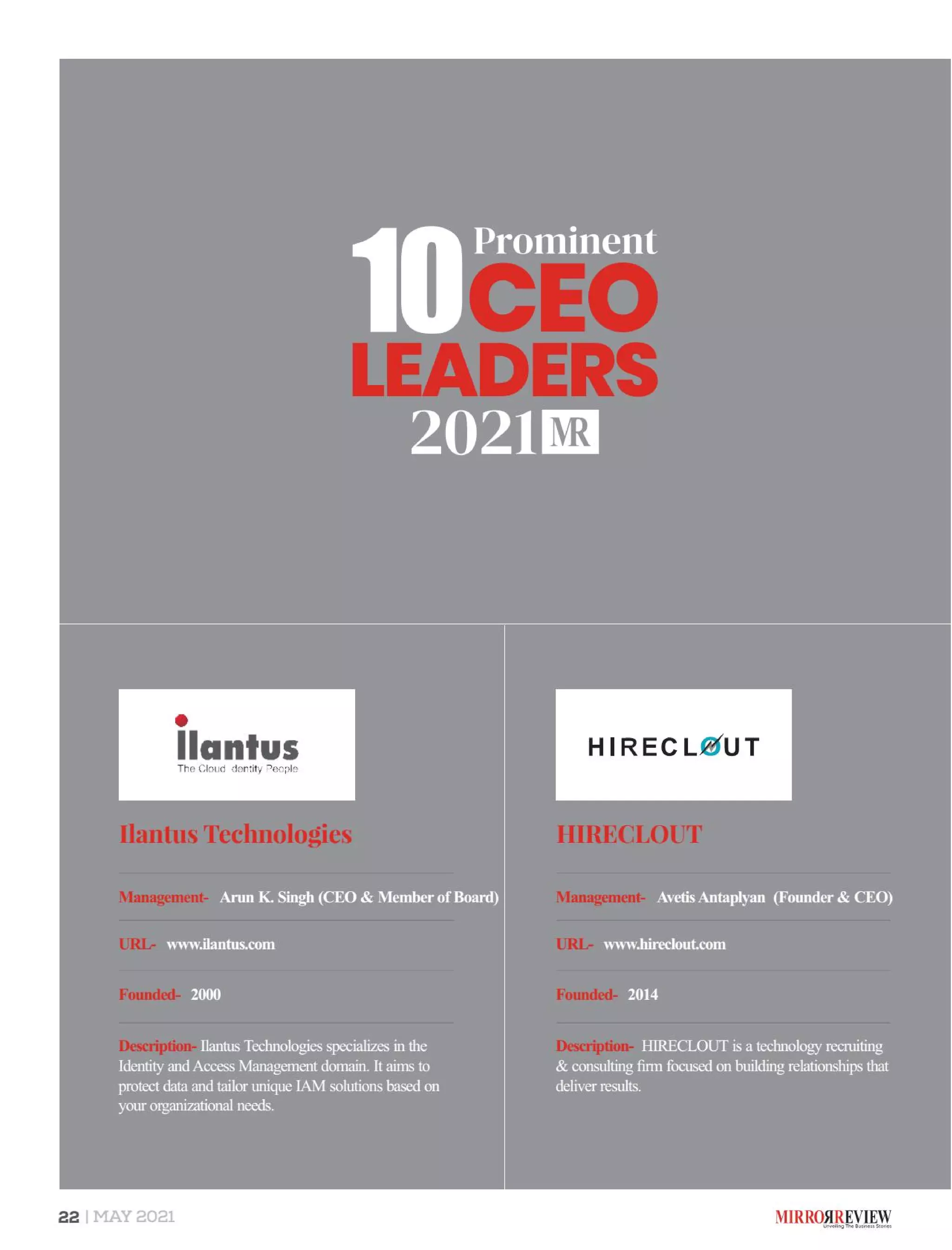 The 10 prominent ceo leaders 2021 | PDF
