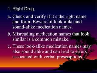 The 10 rights of drug administration | PPTX
