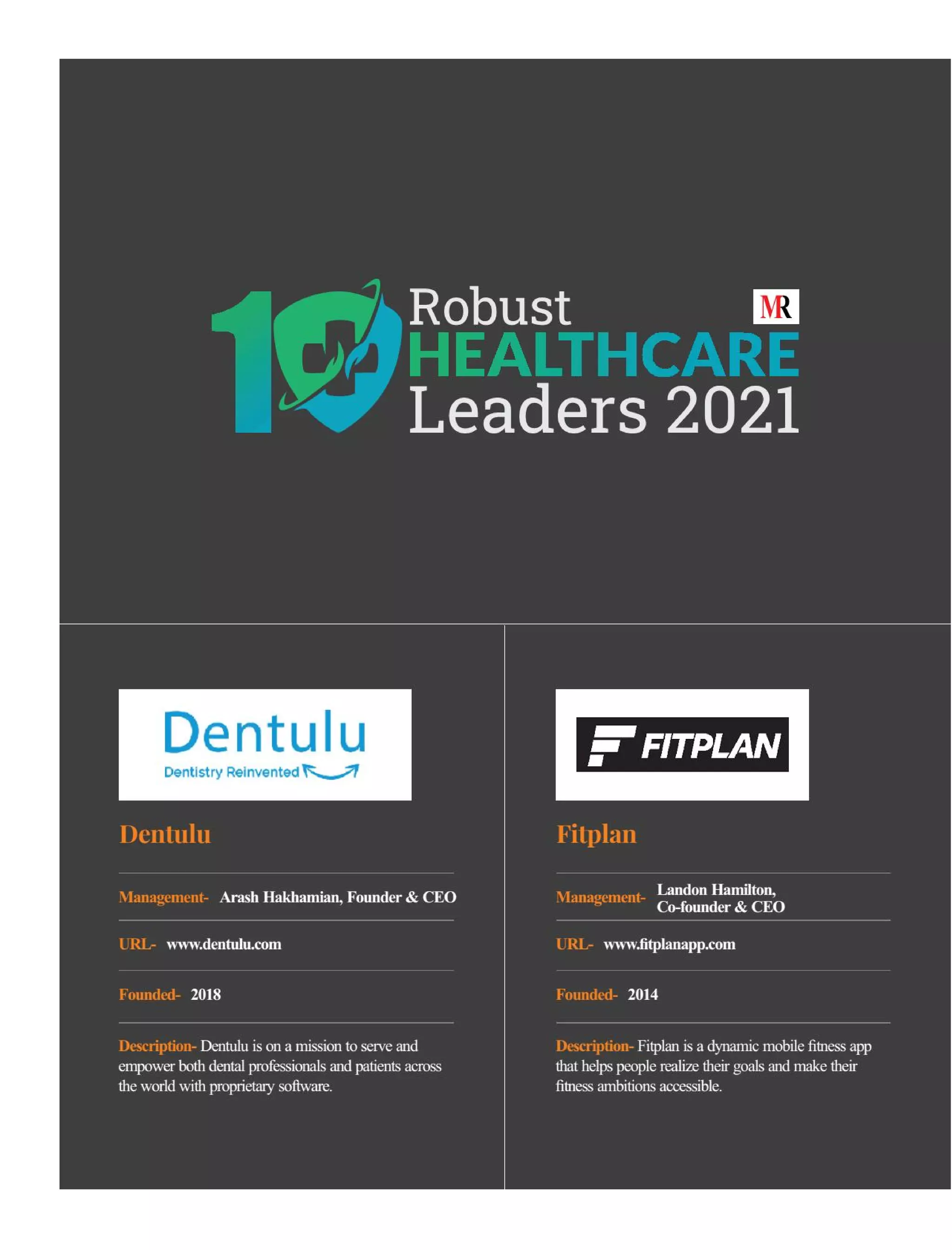 The 10 robust healthcare leaders 2021 | PDF