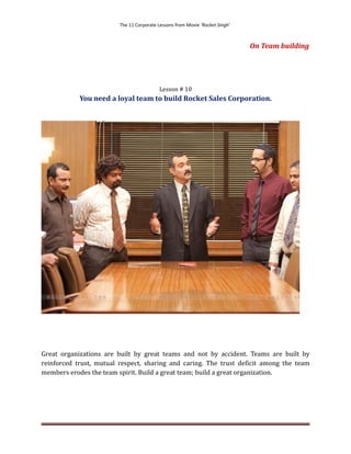 The 11 Corporate Lessons From Movie Rocket Singh By Ashraf Chaudhry | PDF