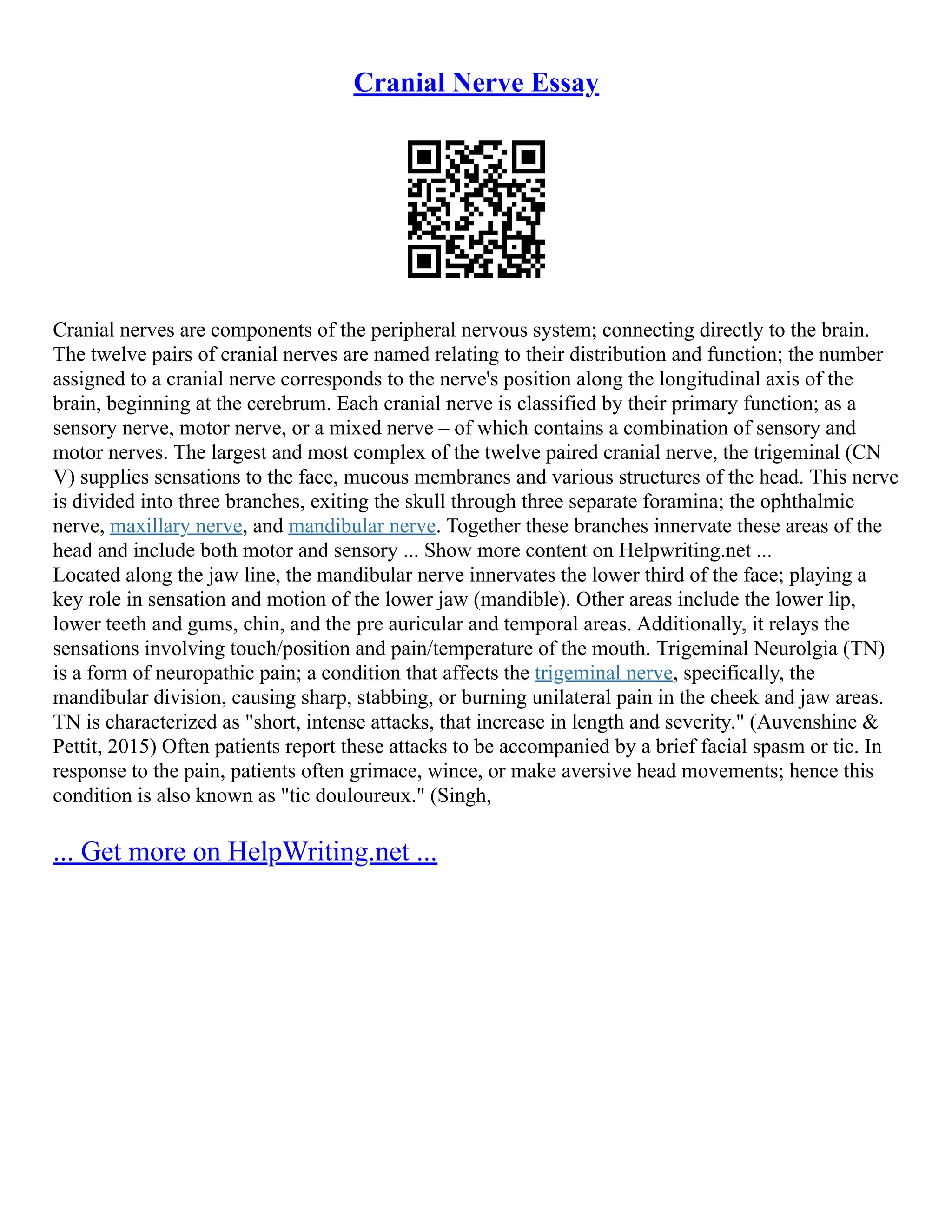 The 12 Cranial Nerves | PDF