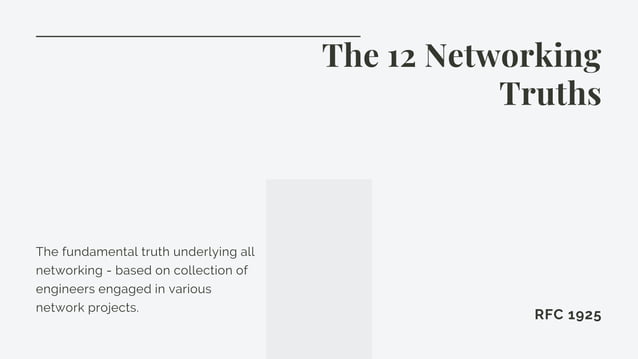 The 12 networking truths | PPT
