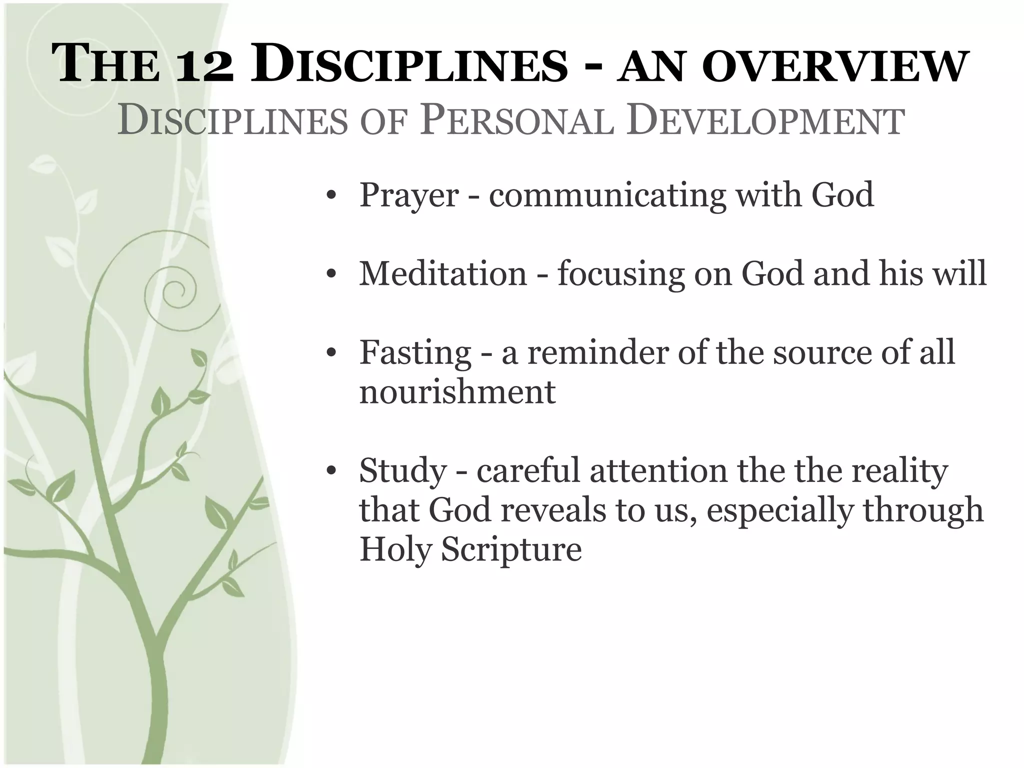 The 12 Spiritual Disciplines | PDF