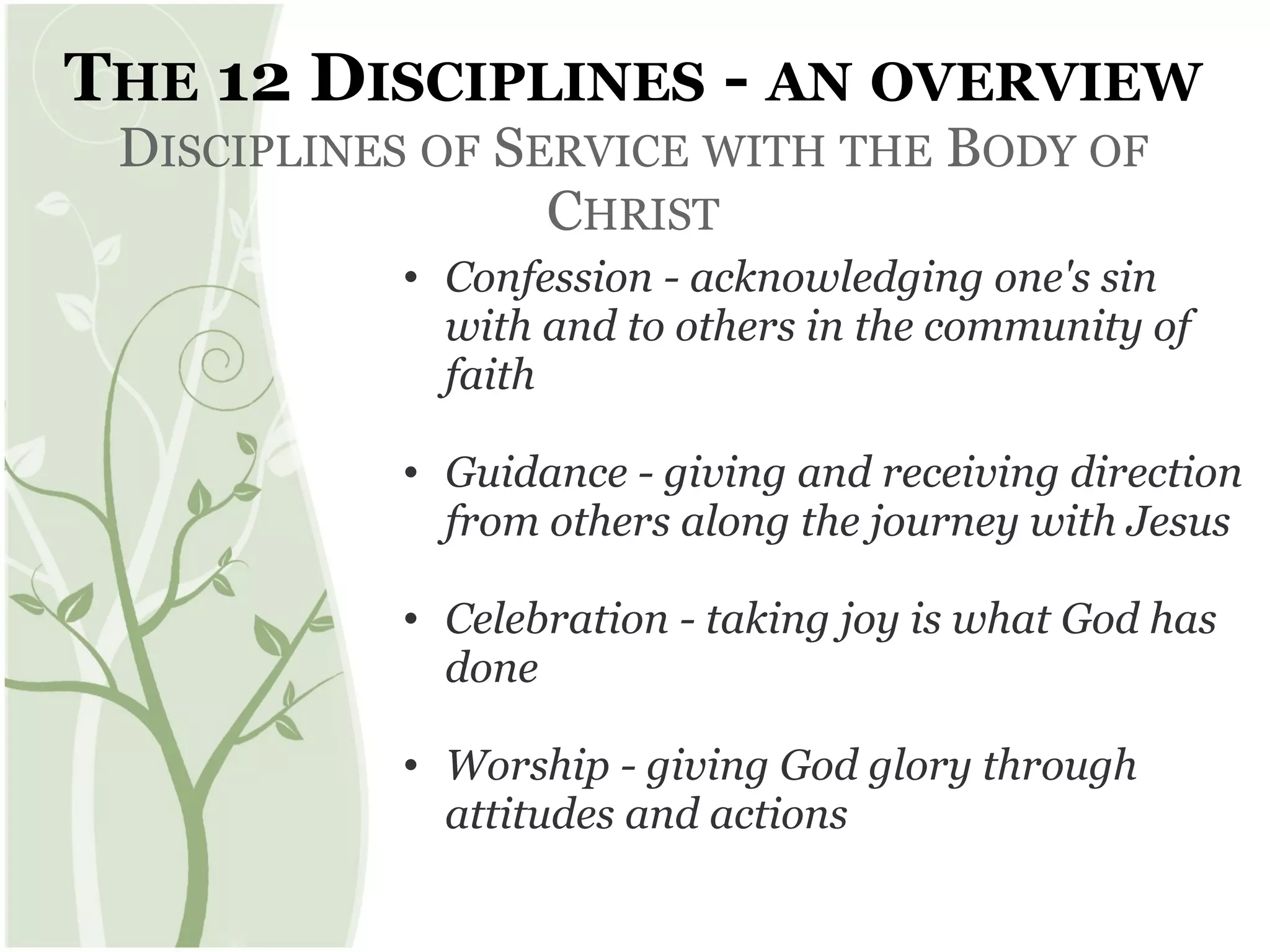 The 12 Spiritual Disciplines | PDF