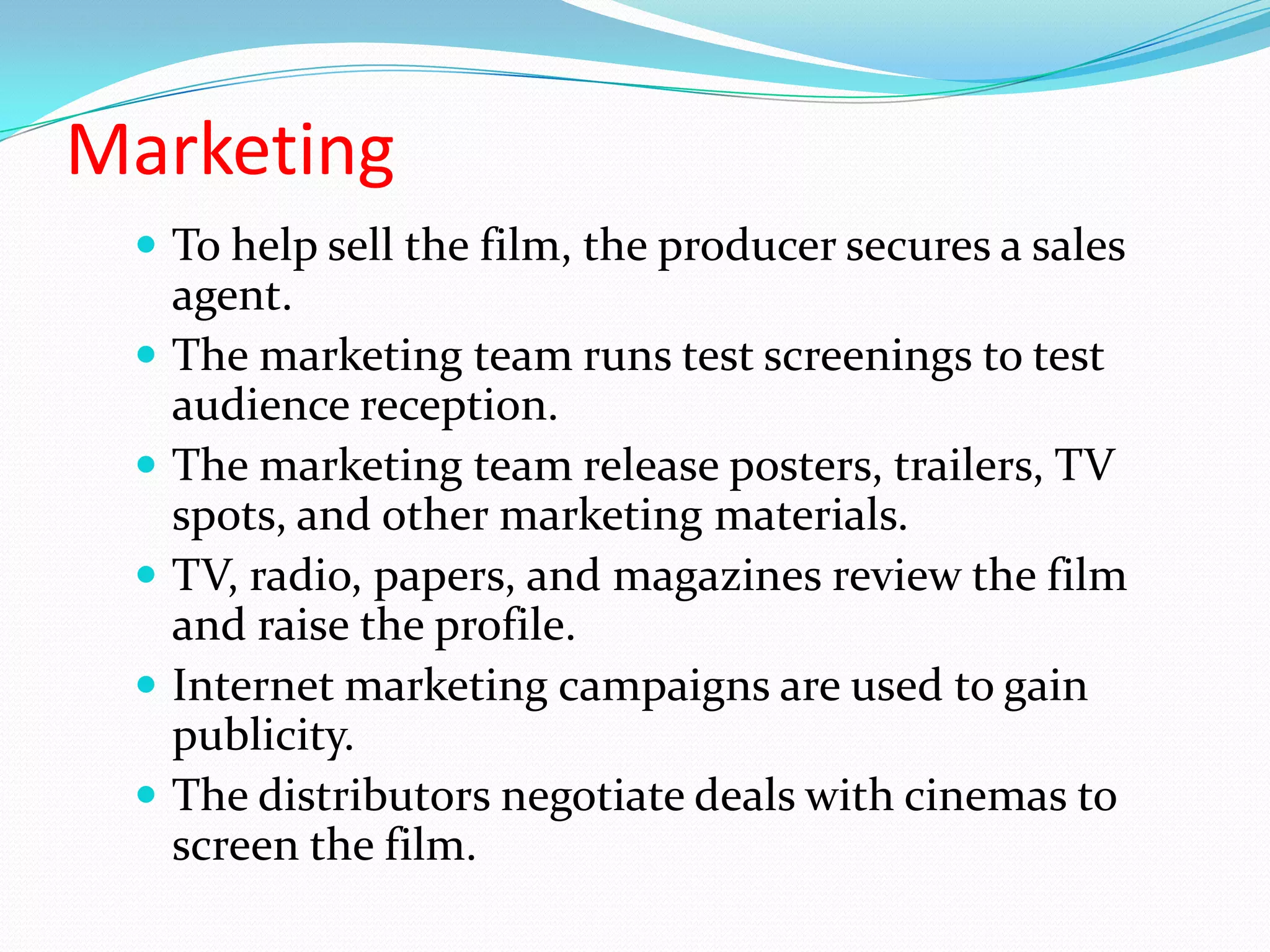 The 12 steps of film making | PPTX