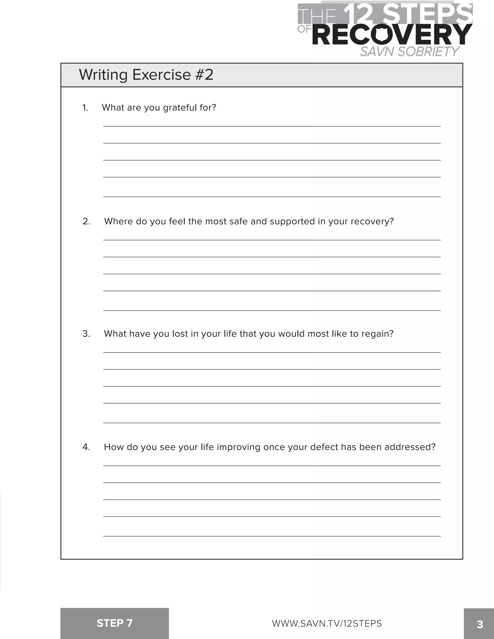 The 12 Steps of Recovery - savn sobriety workbook | PDF