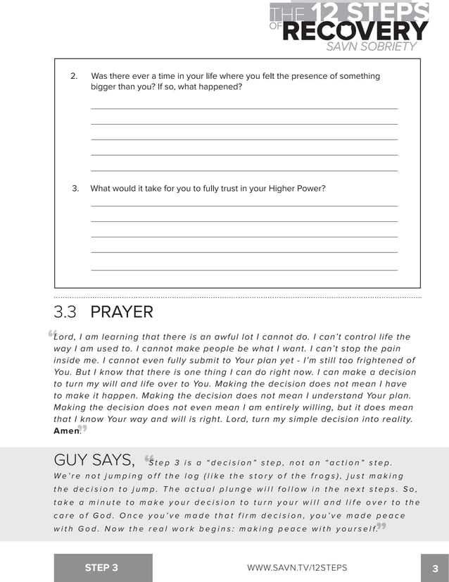 The 12 Steps of Recovery - savn sobriety workbook | PDF