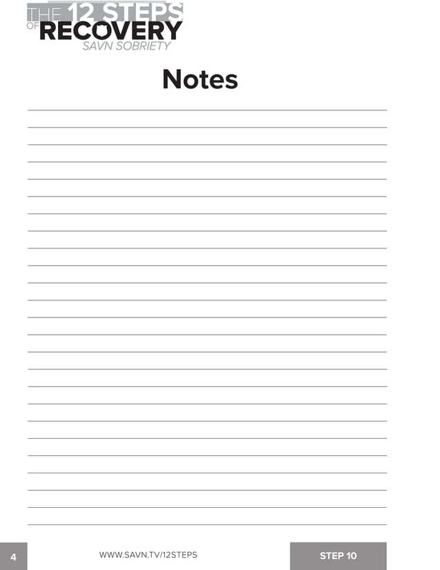 The 12 Steps of Recovery - savn sobriety workbook | PDF