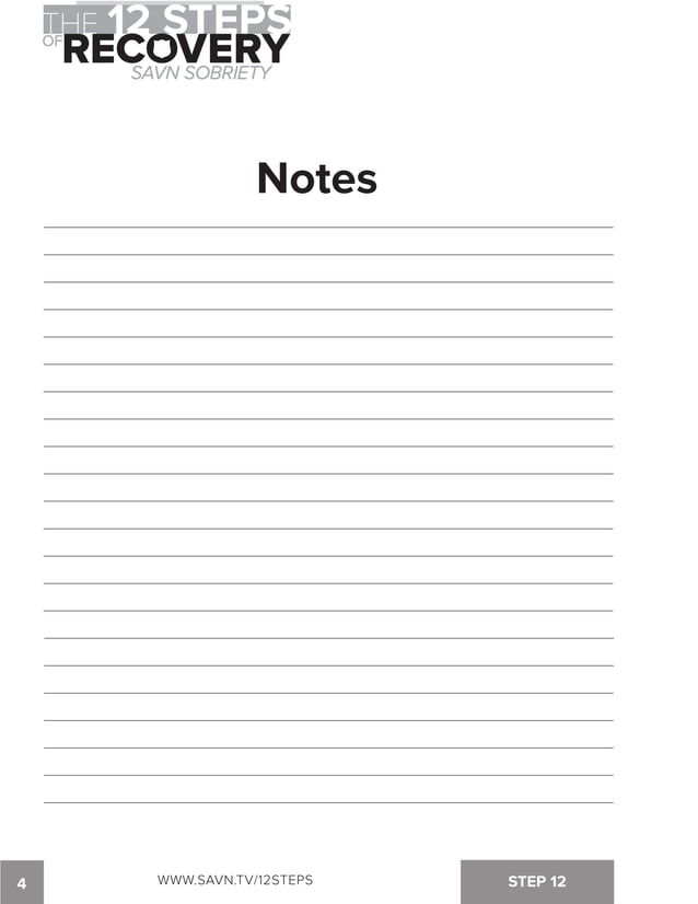 The 12 Steps of Recovery - savn sobriety workbook | PDF