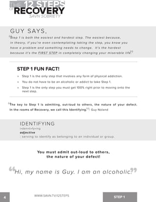 The 12 Steps of Recovery - savn sobriety workbook | PDF