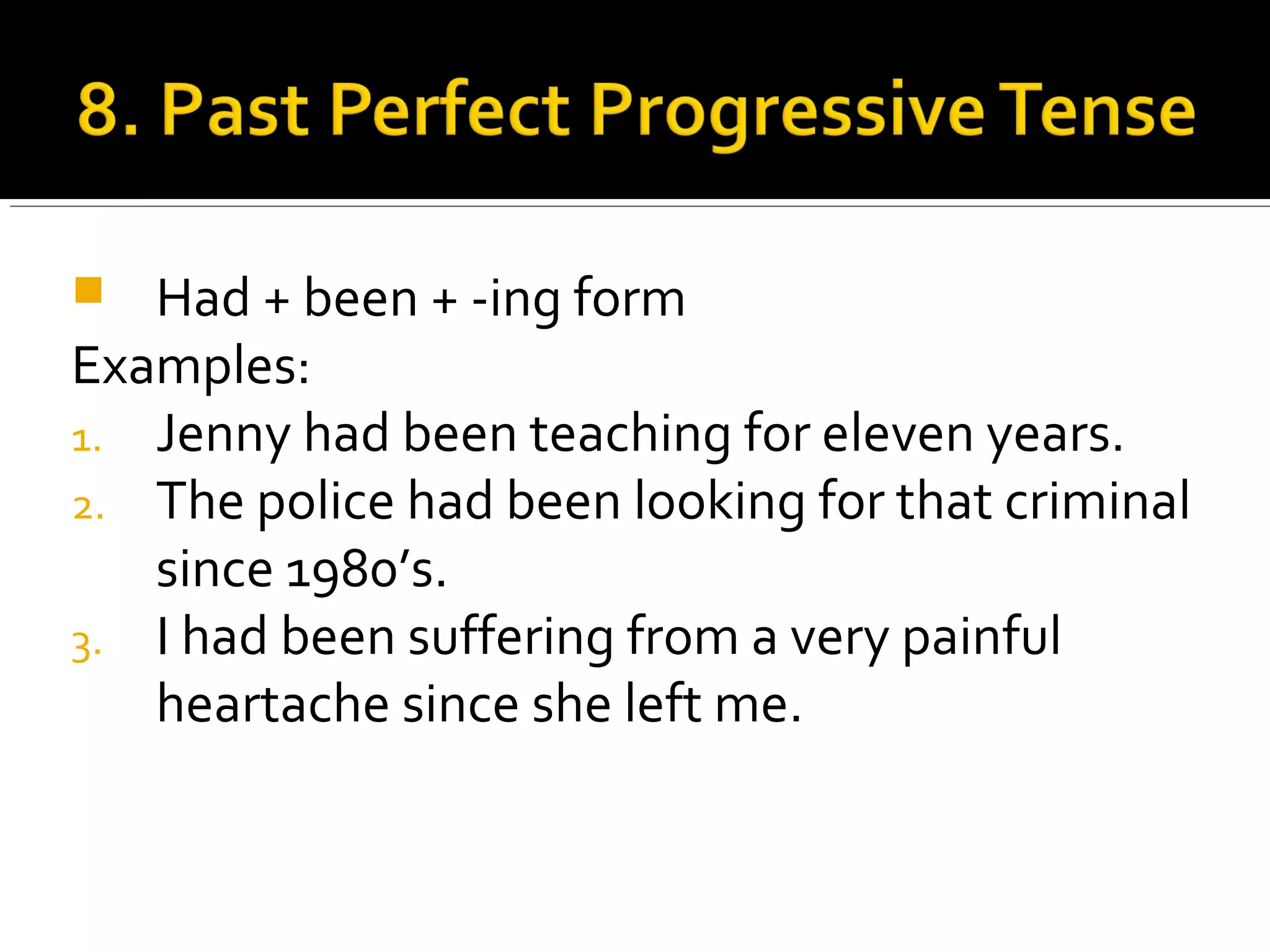 The 12 tense aspect system of the verb | PPT