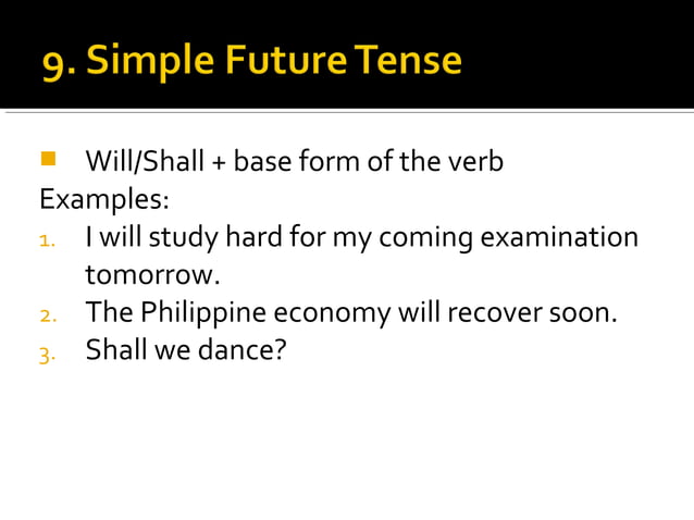 The 12 tense aspect system of the verb | PPT