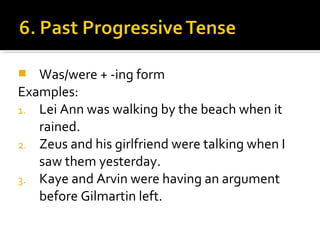 The 12 tense aspect system of the verb | PPT