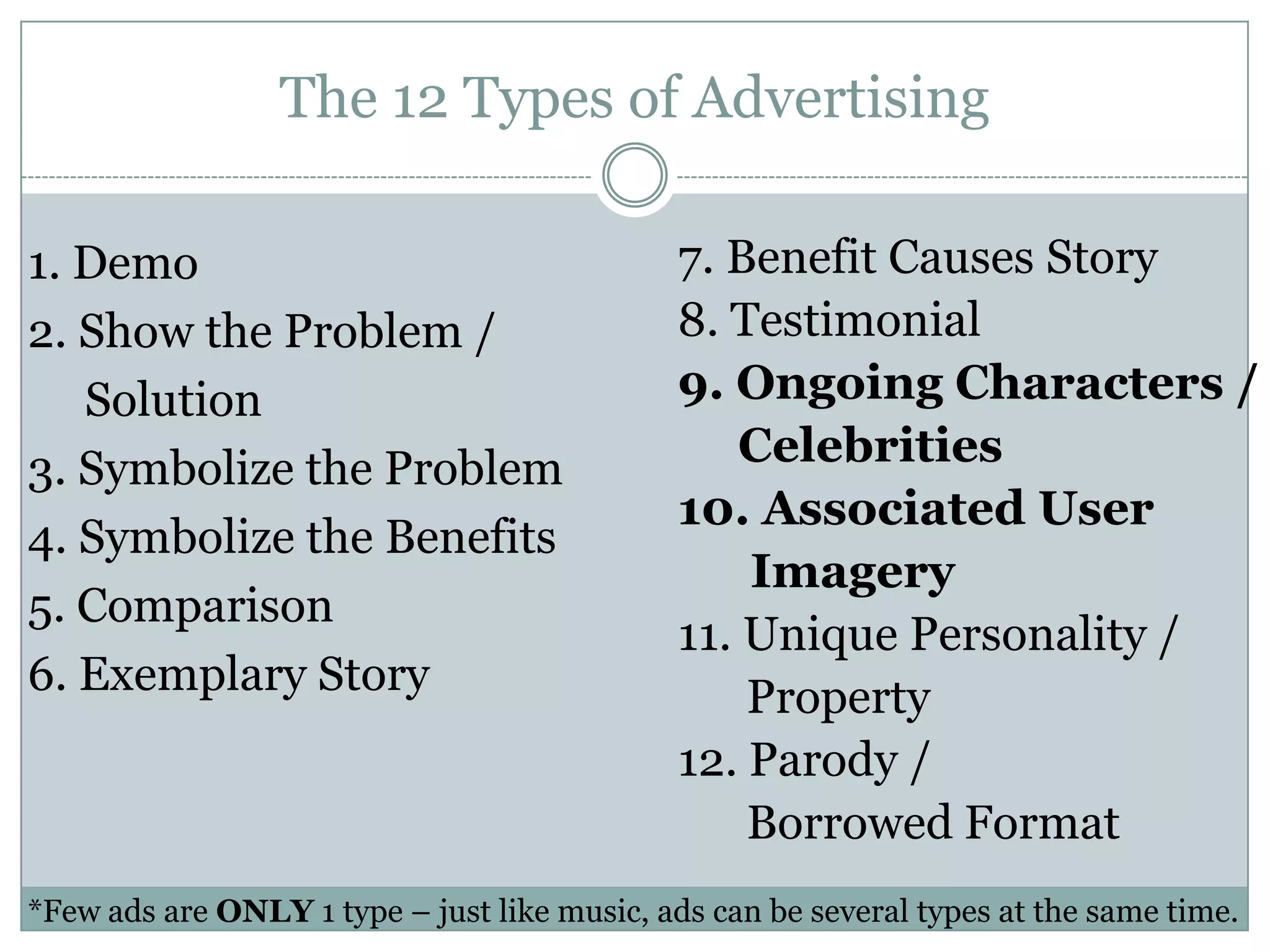 The 12 types of advertising 9&10 | PPTX | Advertising Industry | Industries