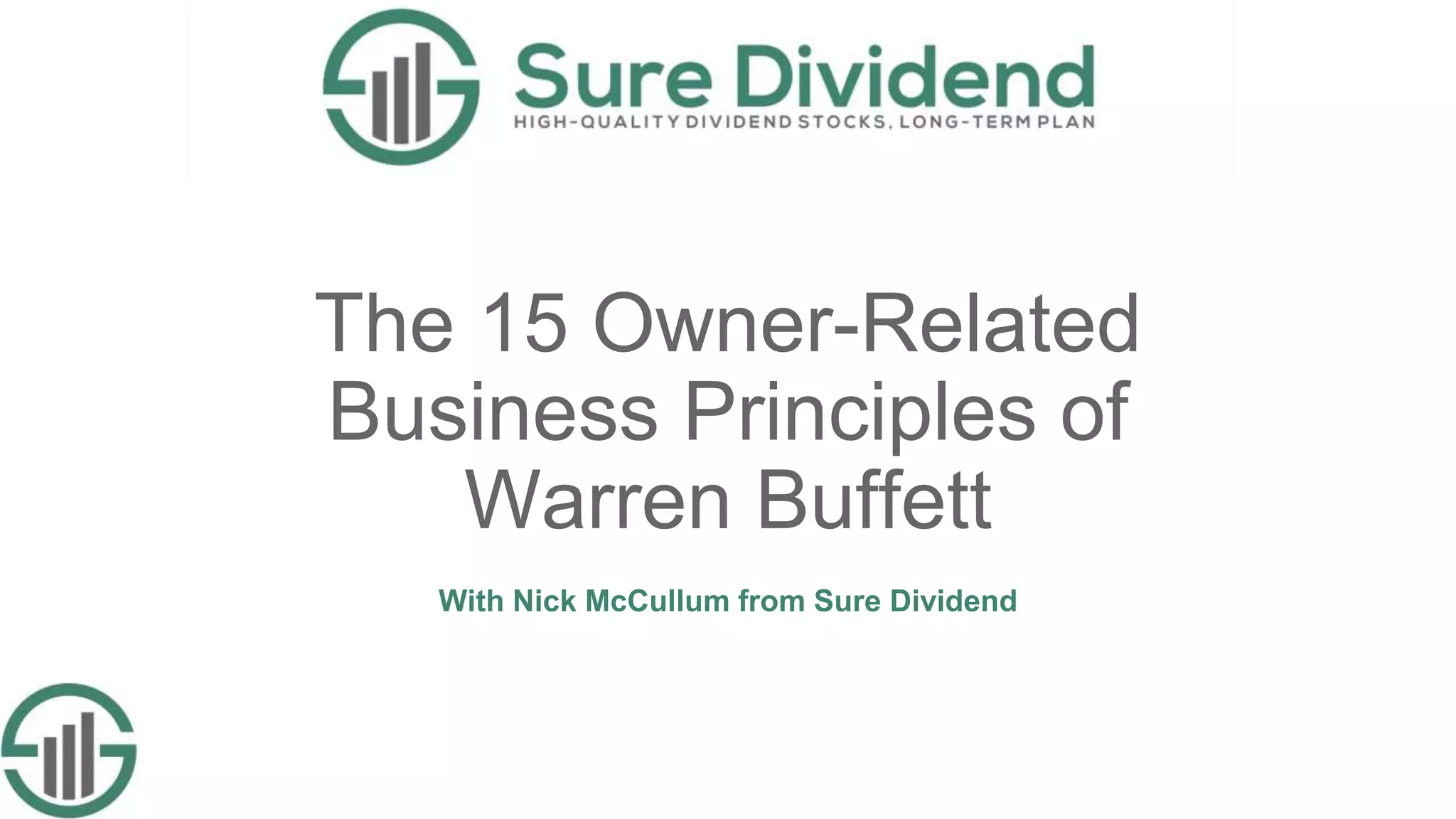 The 15 Owner-Related Business Principles of Warren Buffett | PPTX