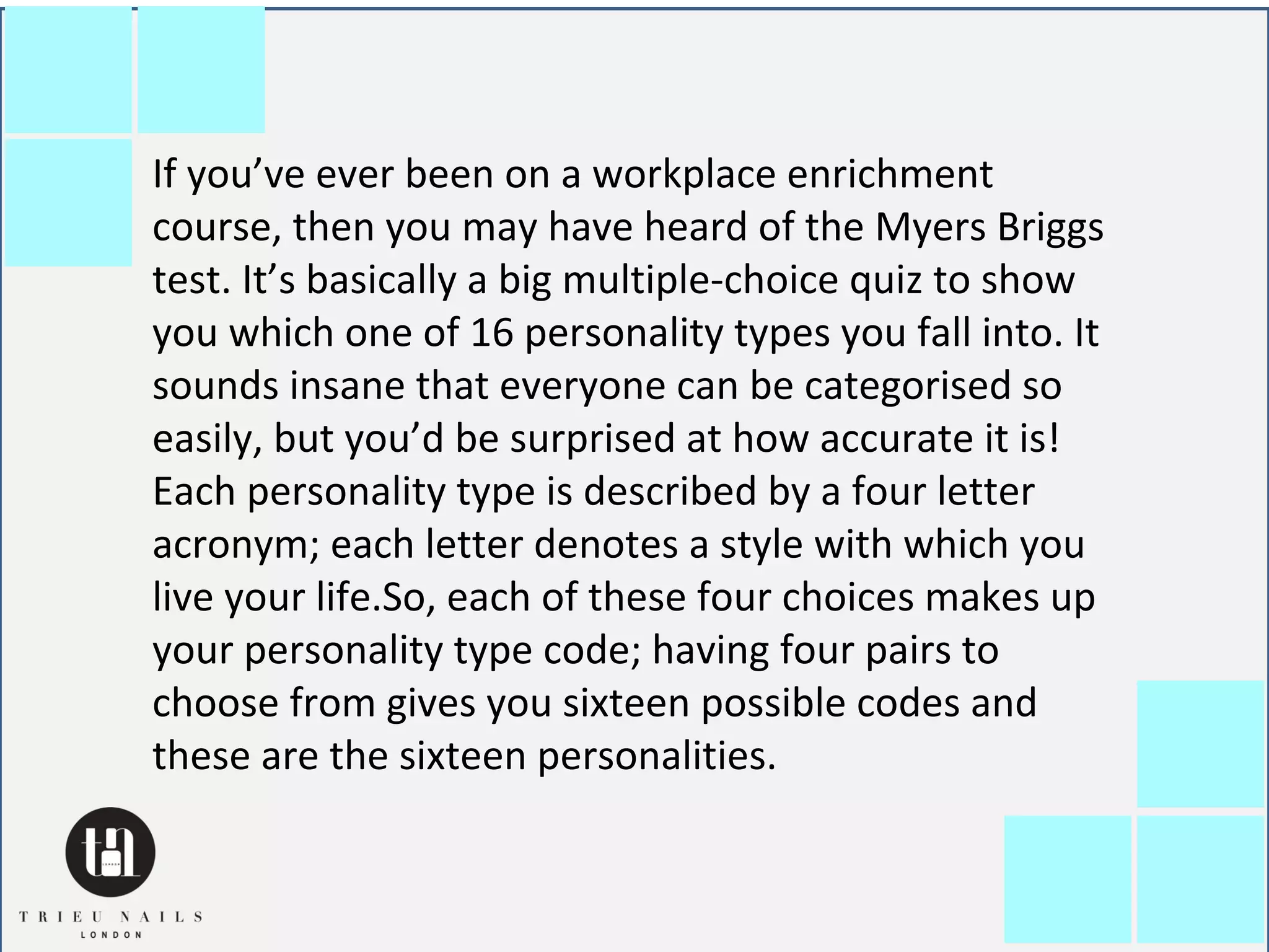 The 16 different personality types | PDF