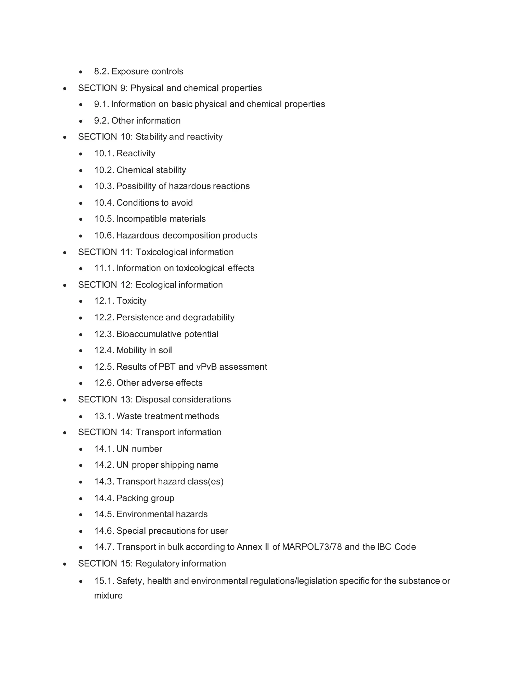The 16 sections of the msds | DOCX