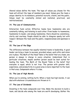 The 17 indisputable laws of teamwork | DOCX