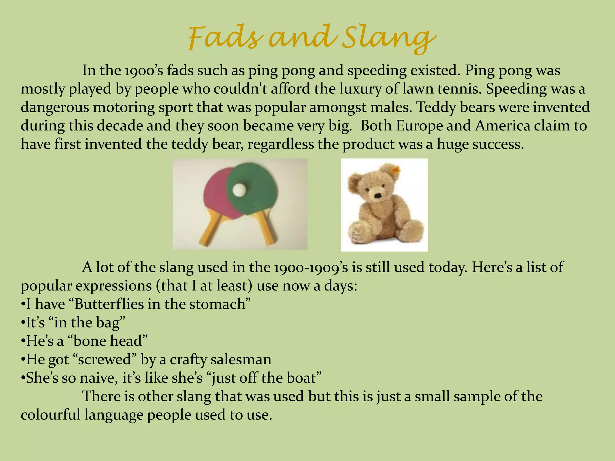 The 1900’S Pop Culture | PPTX