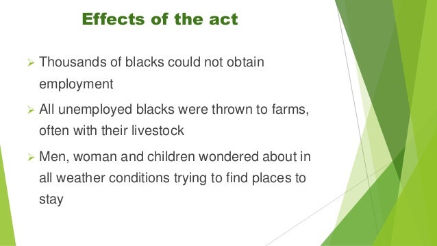 The 1913 natives'land act