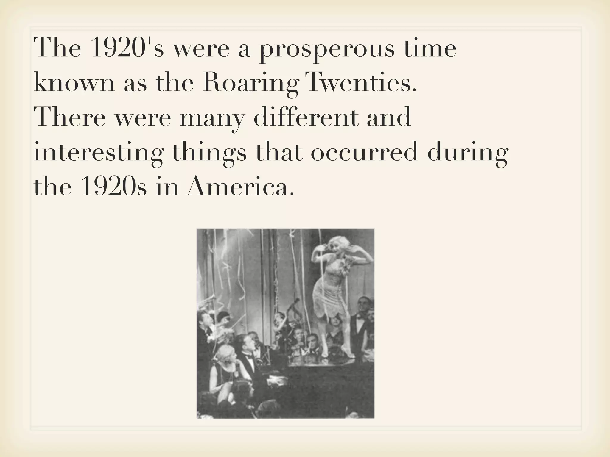 The 1920's | KEY