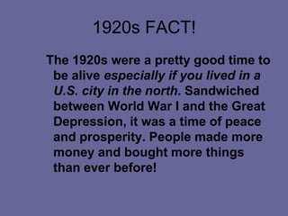 The 1920s and 30s | PPT