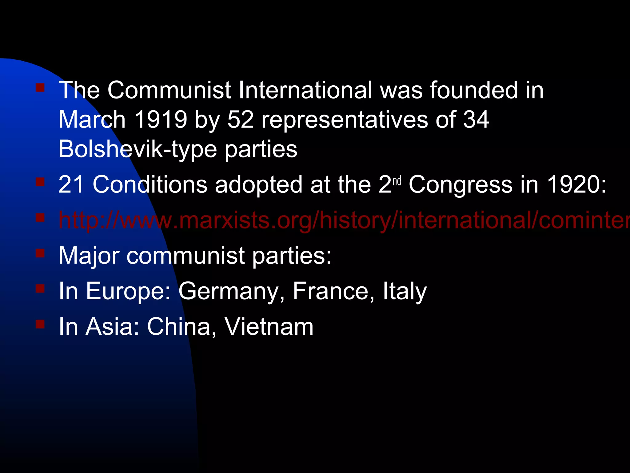 The 1920s international communist movement | PPT