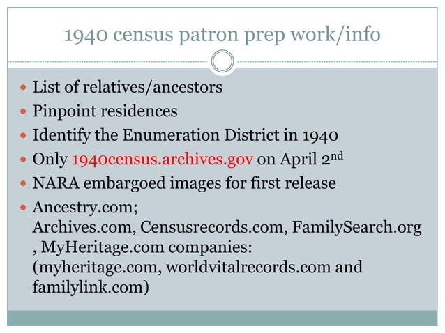 The 1940 census | PPT