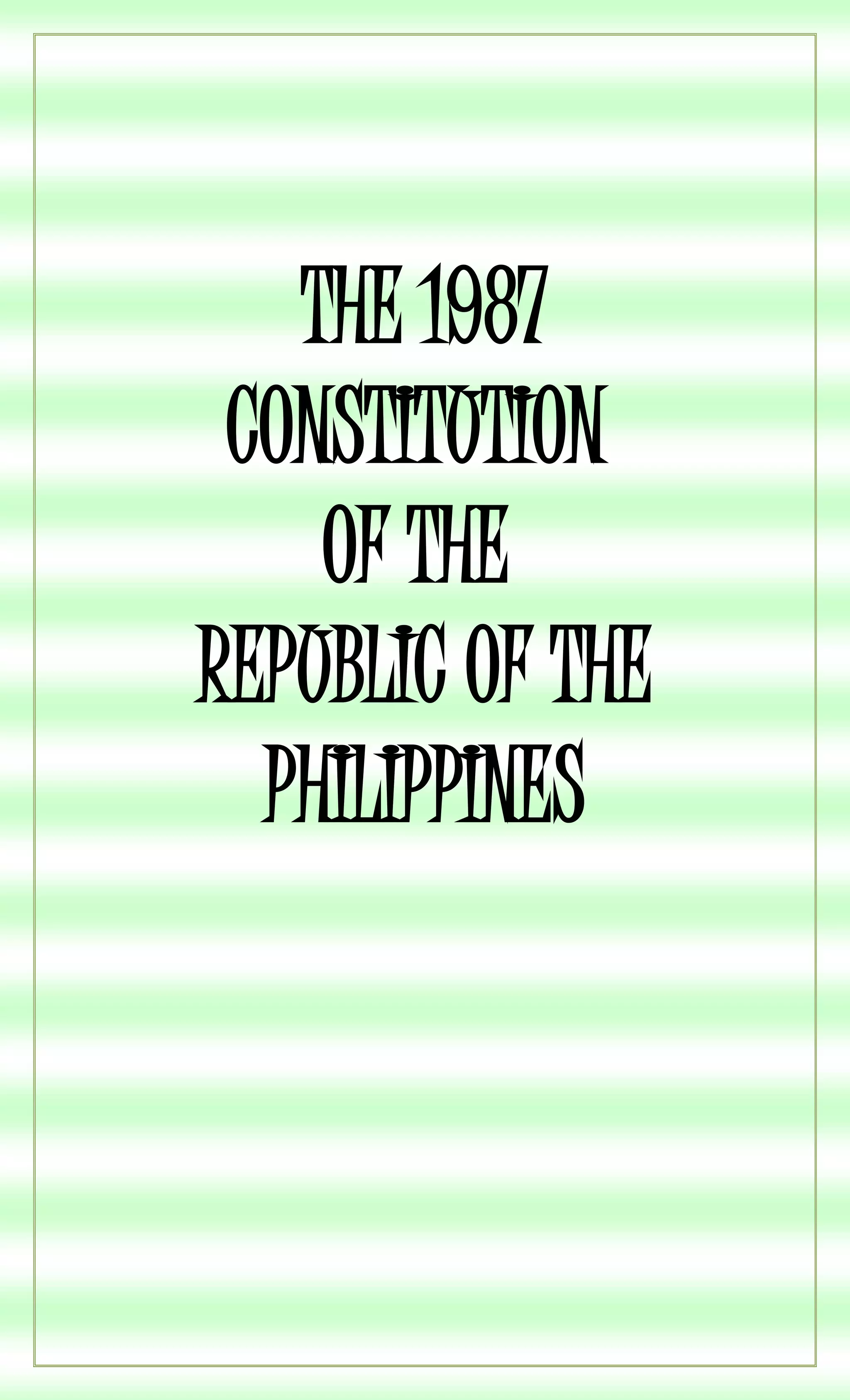 The 1987 constitution | PDF