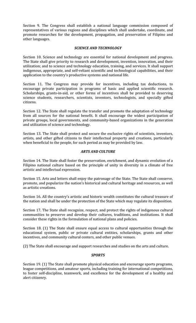 The 1987 constitution of the republic of the philippines article xiv ...