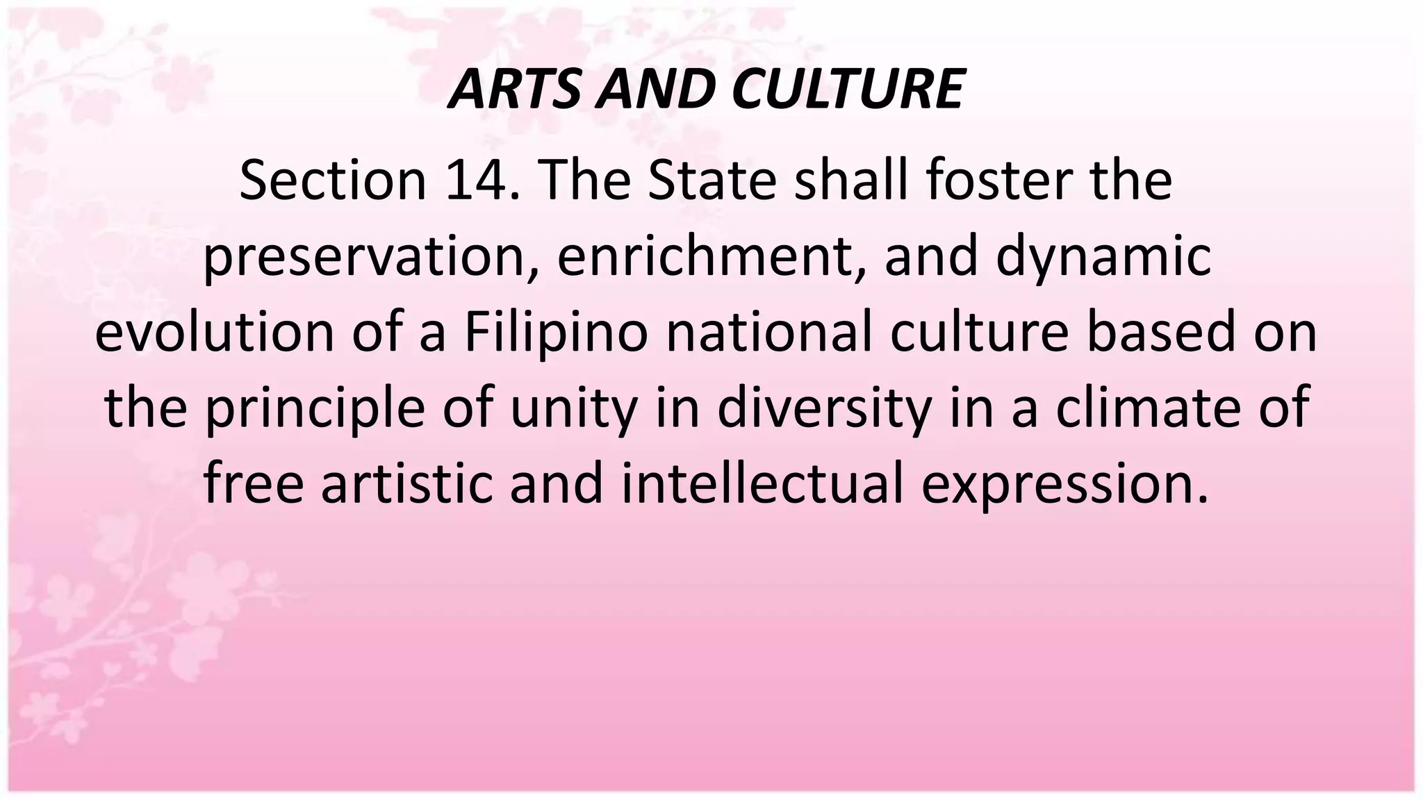 The 1987 Constitution of the Republic of the Philippines – Article xiv ...
