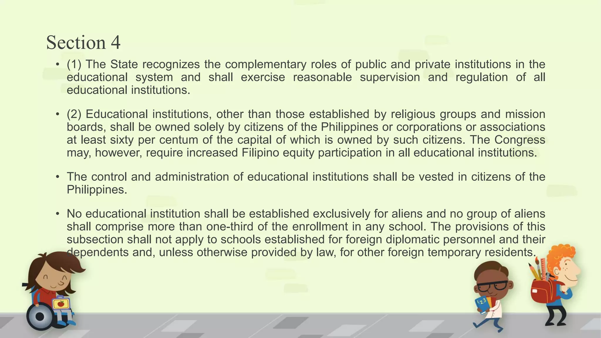 The 1987 constitution of the republic of the philippines – article xiv ...