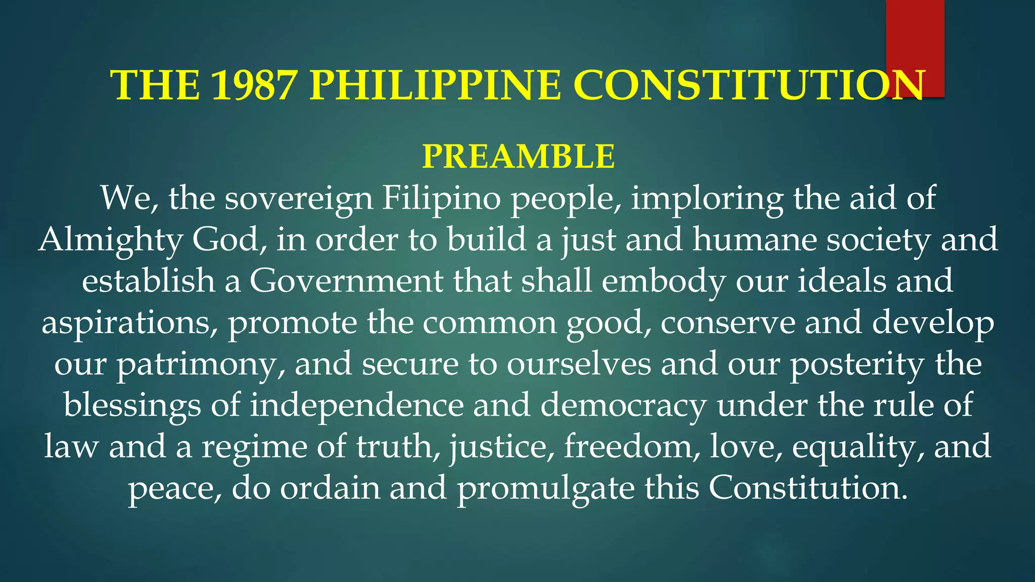 The 1987 Philippine Constitution | PPTX