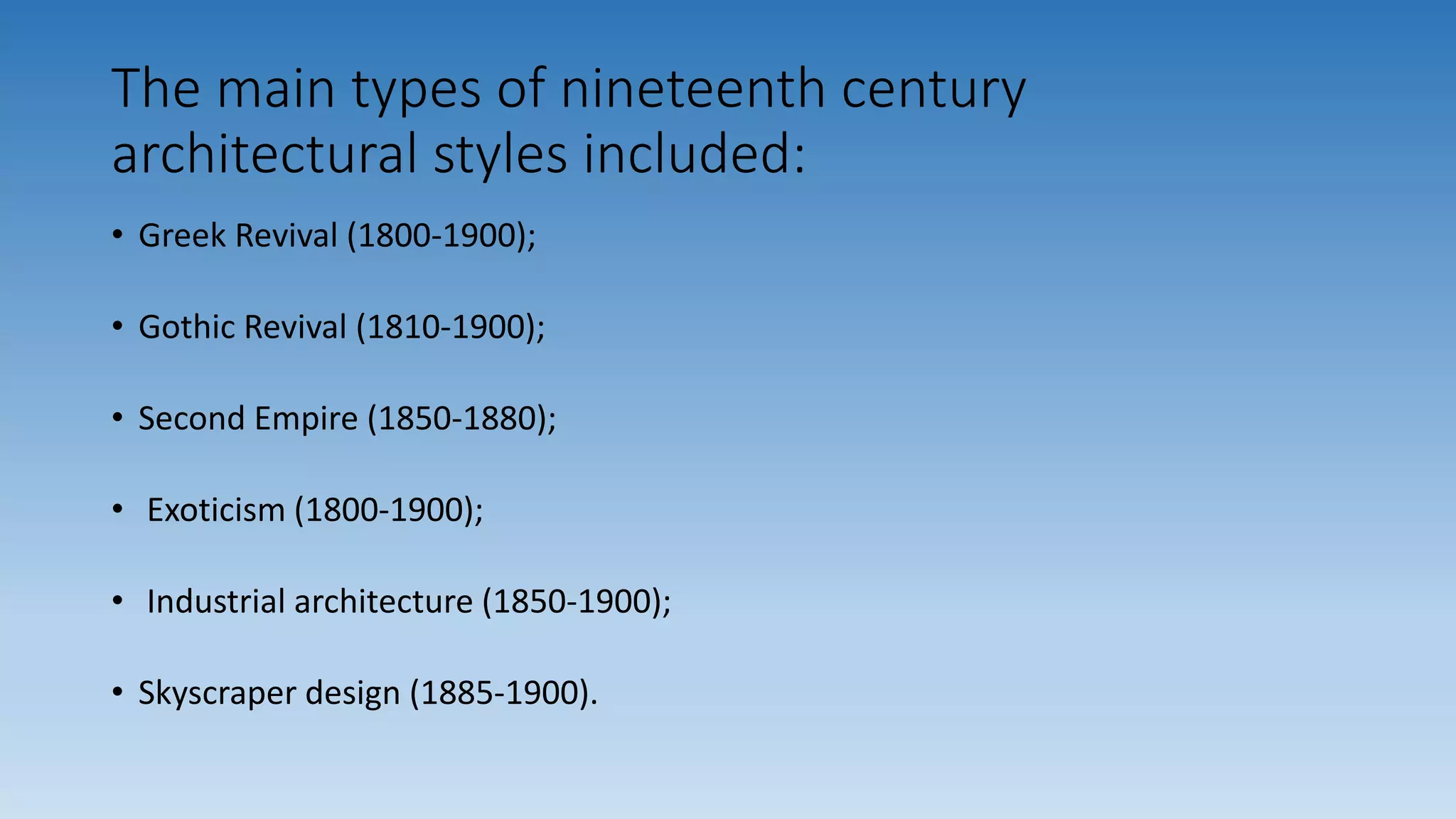 The 19 th century architecture | PPTX