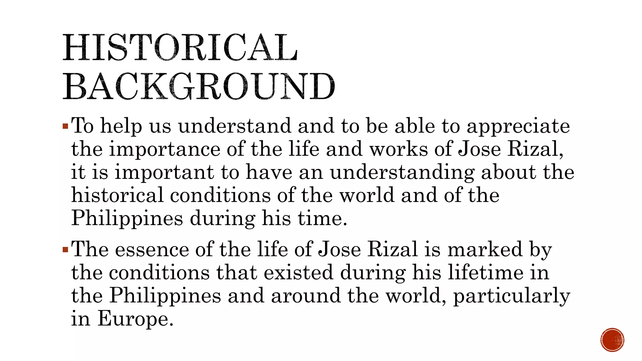 The 19th century phillipines as rizal's context | PPTX