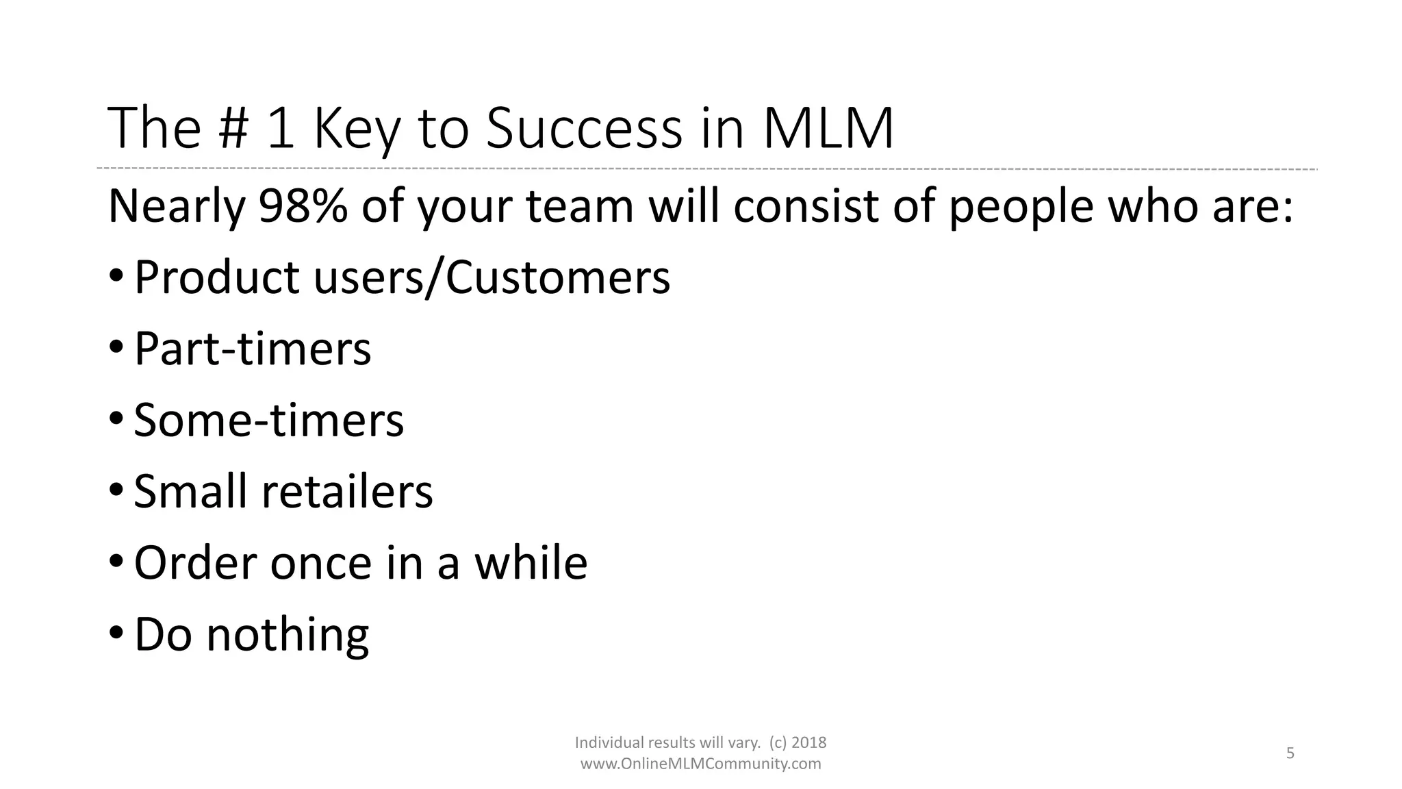 The # 1 Key to Success in MLM | PPTX