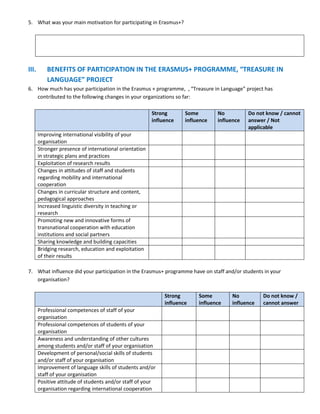 The 1st project questionnaire | PDF | Educational Assessment | Education