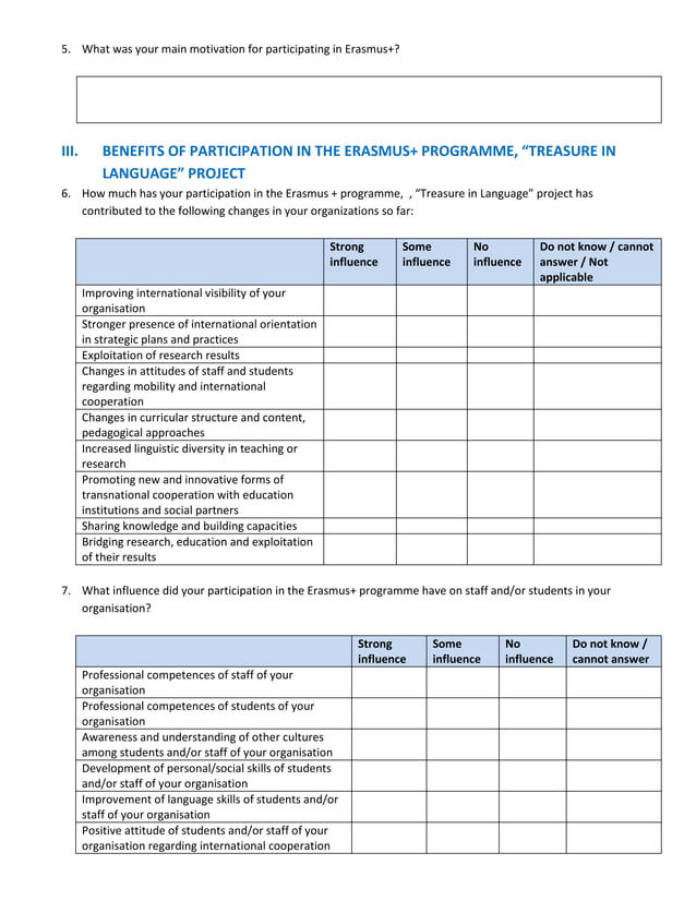 The 1st project questionnaire | PDF | Educational Assessment | Education