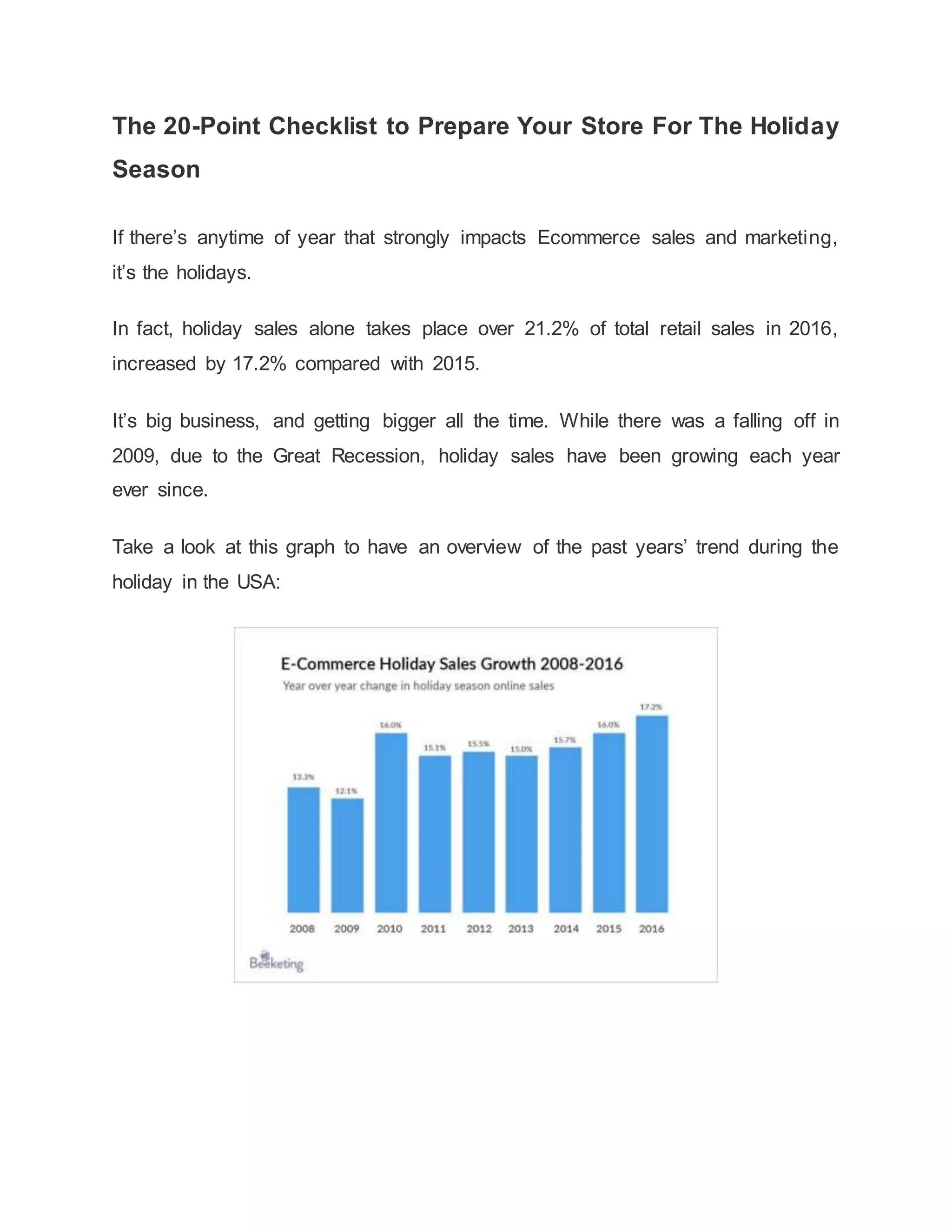 The 20 point checklist to prepare your store for the holiday season | PDF