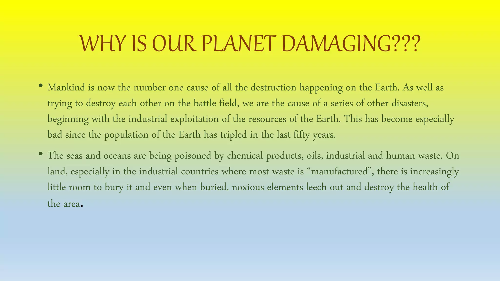 The Ailing Planet | PPTX