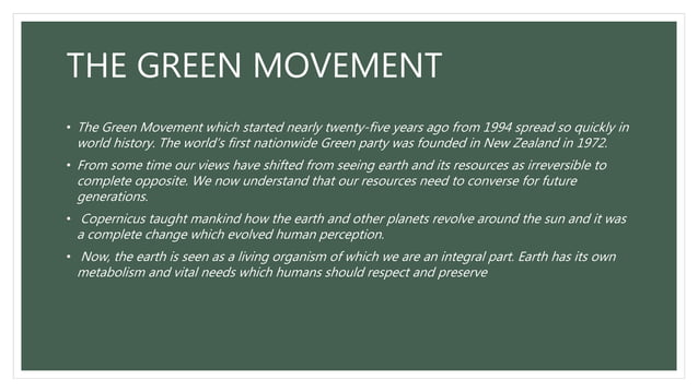 The Ailing planet : the green movement role | PPT