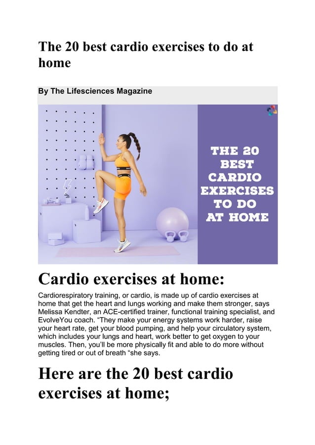 The 20 best cardio exercises to do at home.pdf | Foot Health | Diseases ...