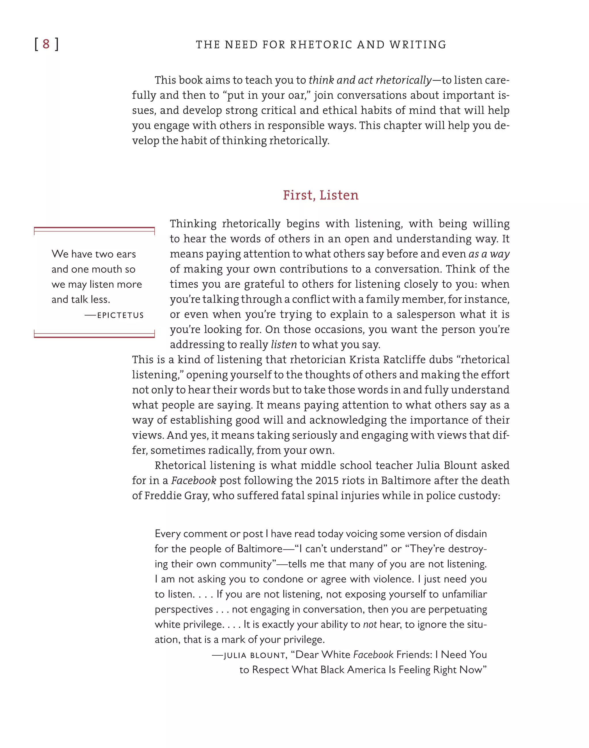 THE NEED FOR RHETORIC AND WRITING | PDF