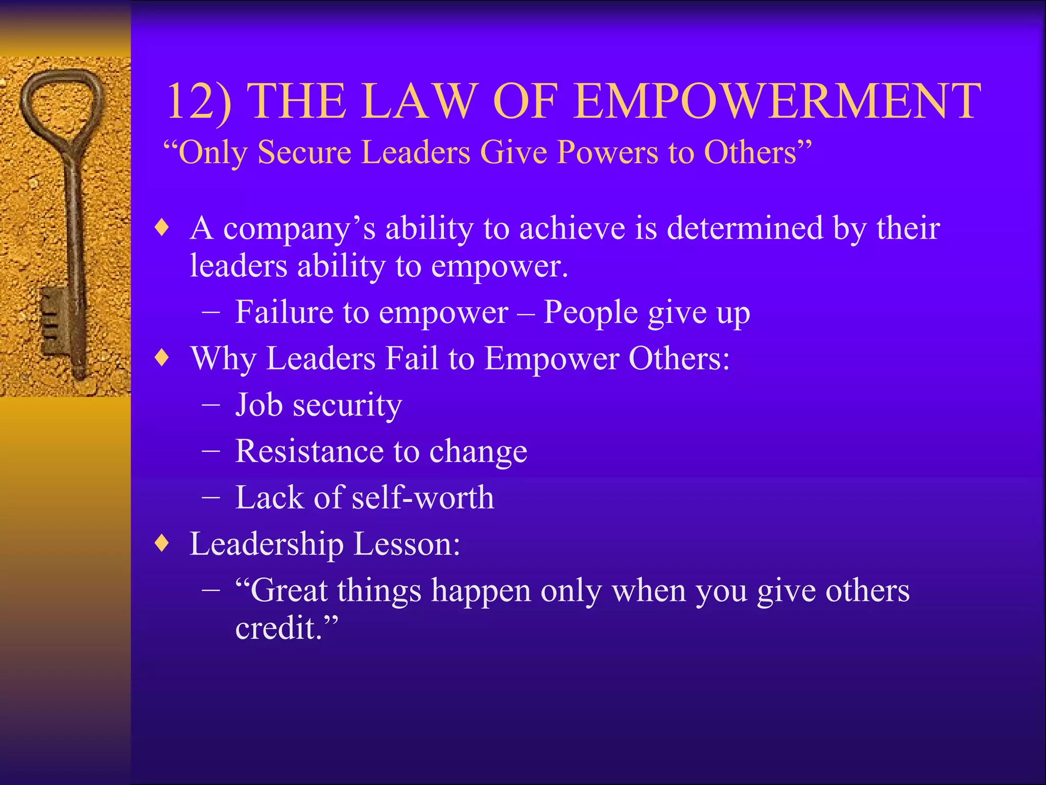 The 21 Irrefutable Laws Of Leadership | PPT