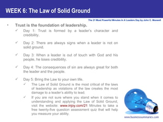 The 21 most powerful minutes in a leaders day | PPS
