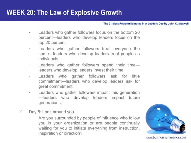 The 21 most powerful minutes in a leaders day | PPS