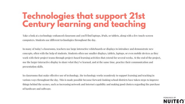 The 21st Century Classroom & Multi-touch Technology | PPT