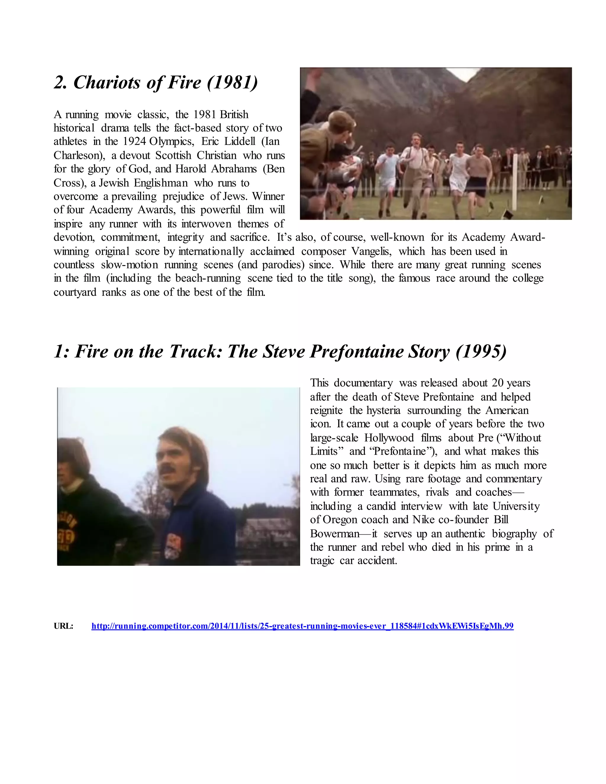 The 25 greatest running movies ever | DOCX
