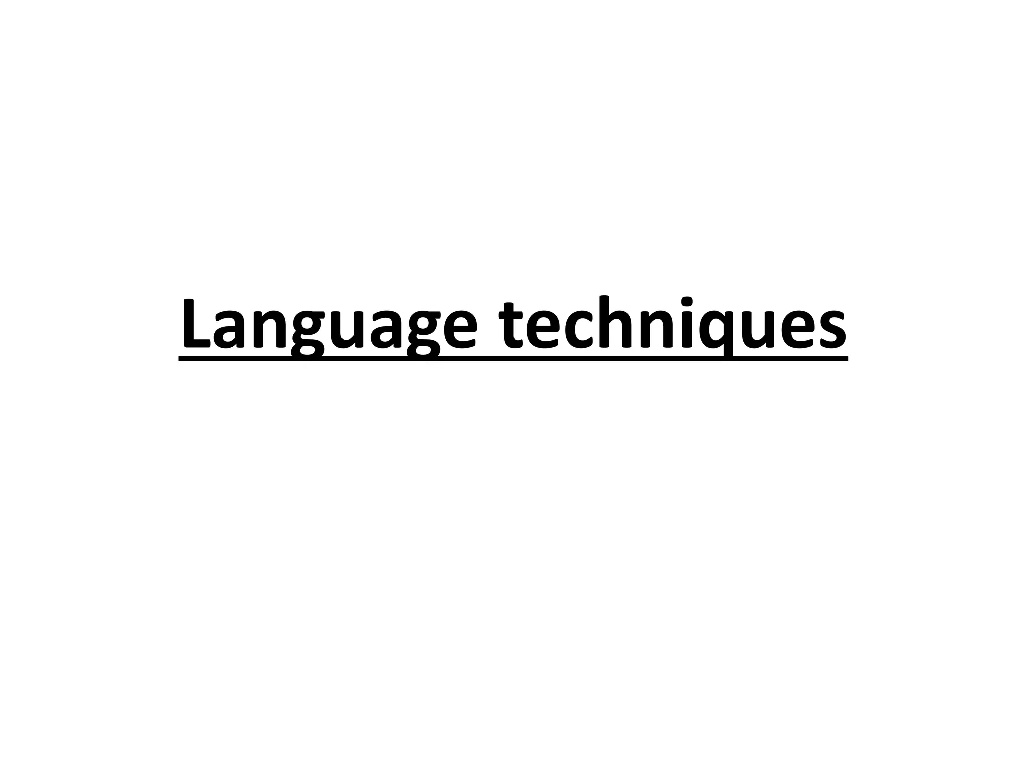 The 26 Language Techniques Booklet Pptx